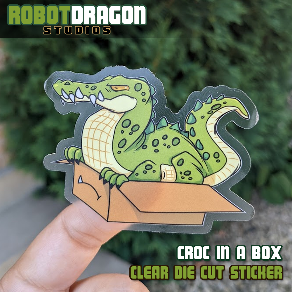 Croc in a Box Sticker – Robot Dragon Studios