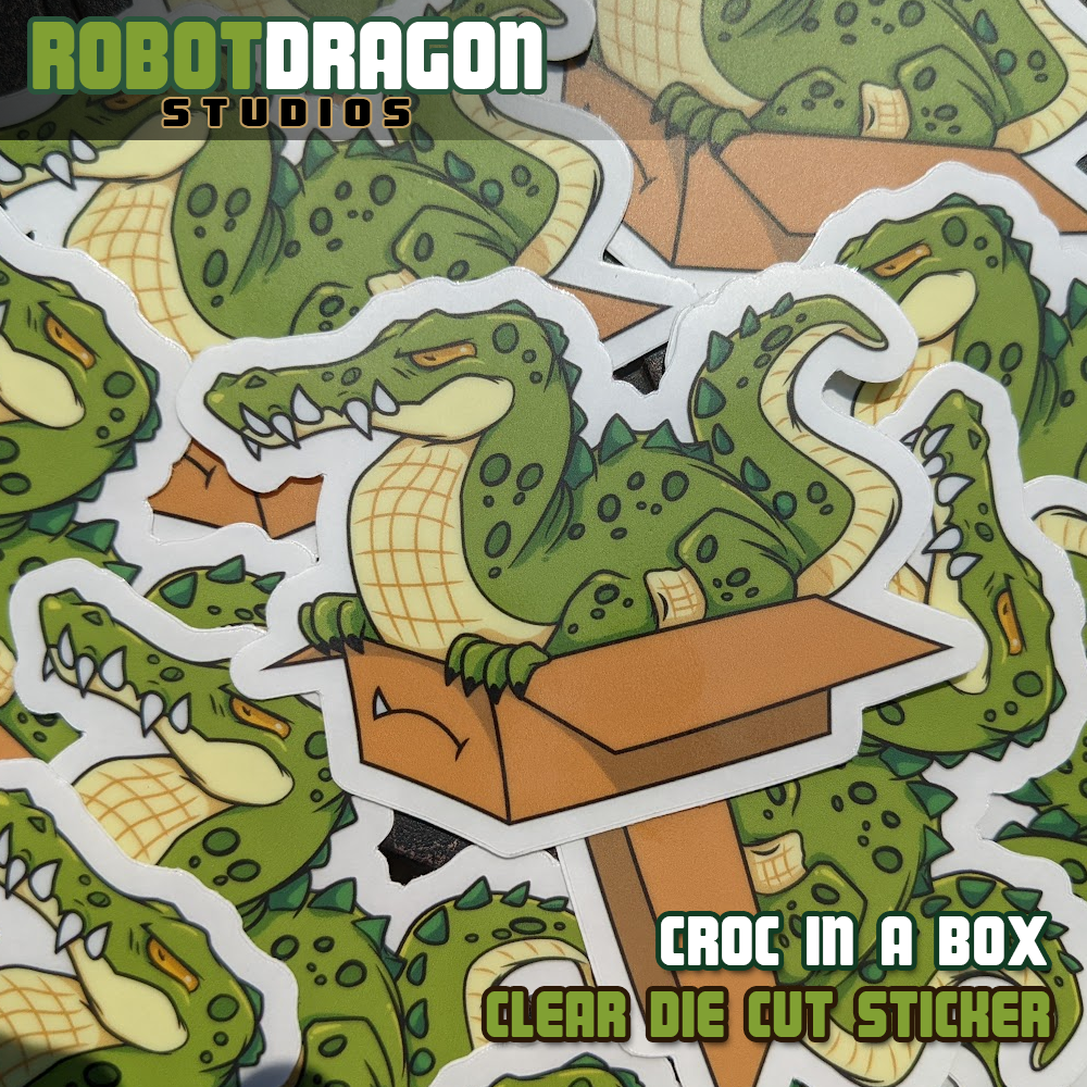 Croc in a Box Sticker – Robot Dragon Studios
